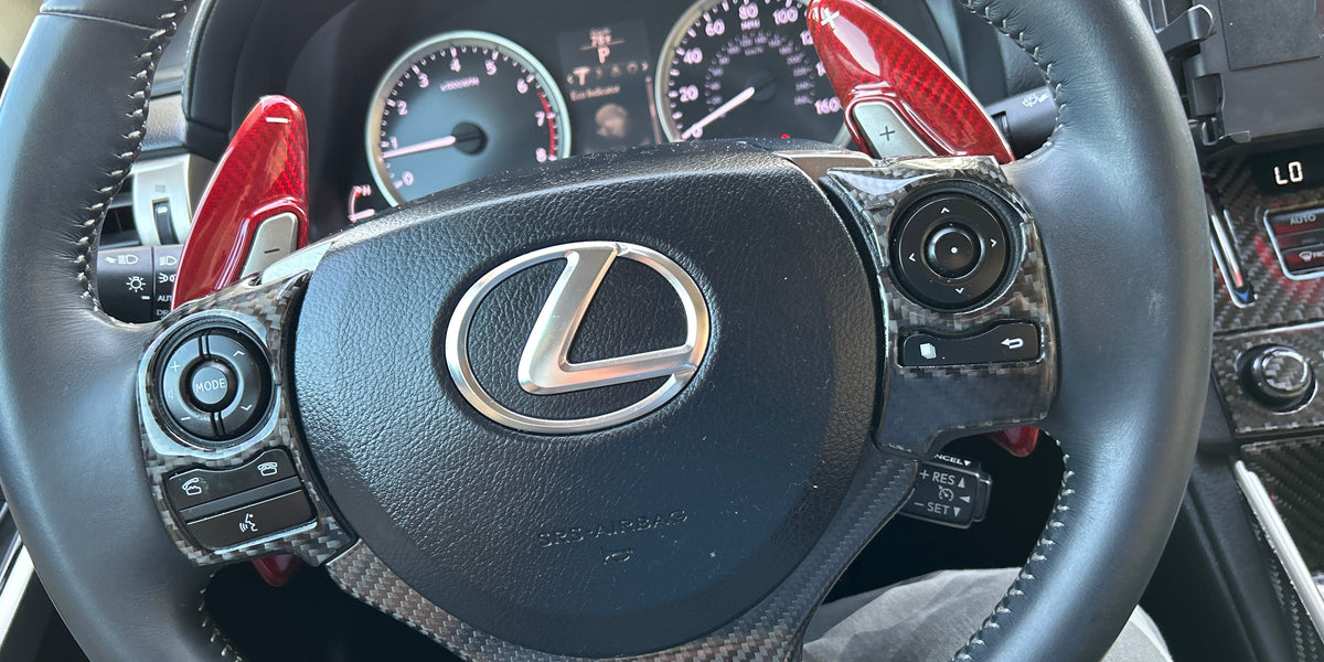 2014 Lexus IS250 Installed High Gloss Red Genuine Carbon Fiber Steerin ...
