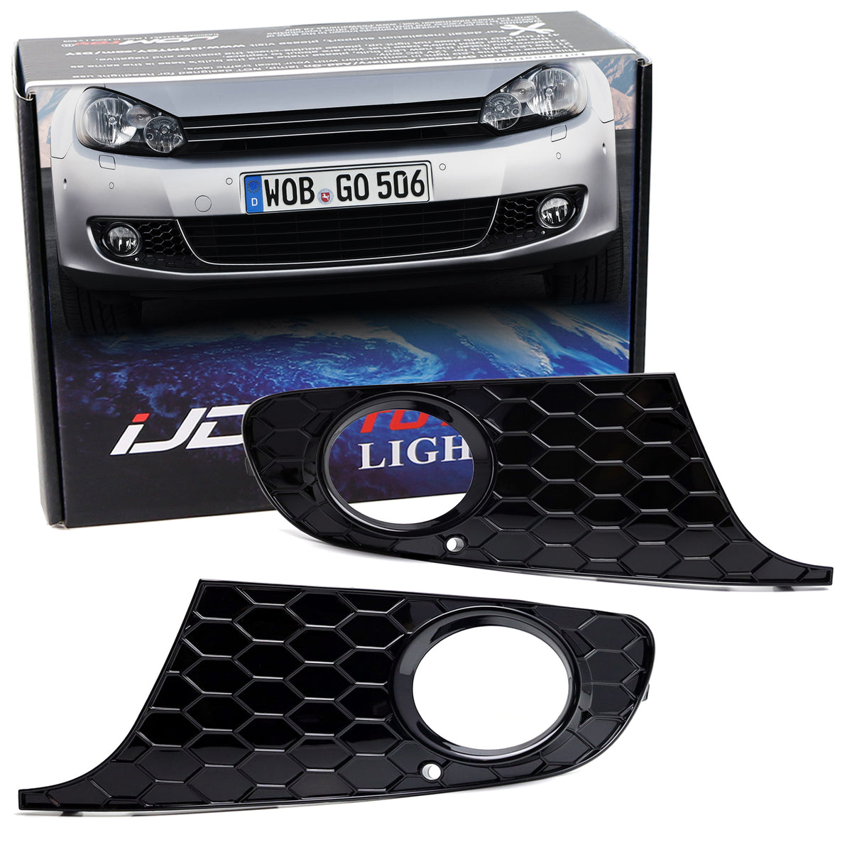 Euro Style Gloss Black LH RH Fog Opening Bezel Covers For VW 2010-14 M ...