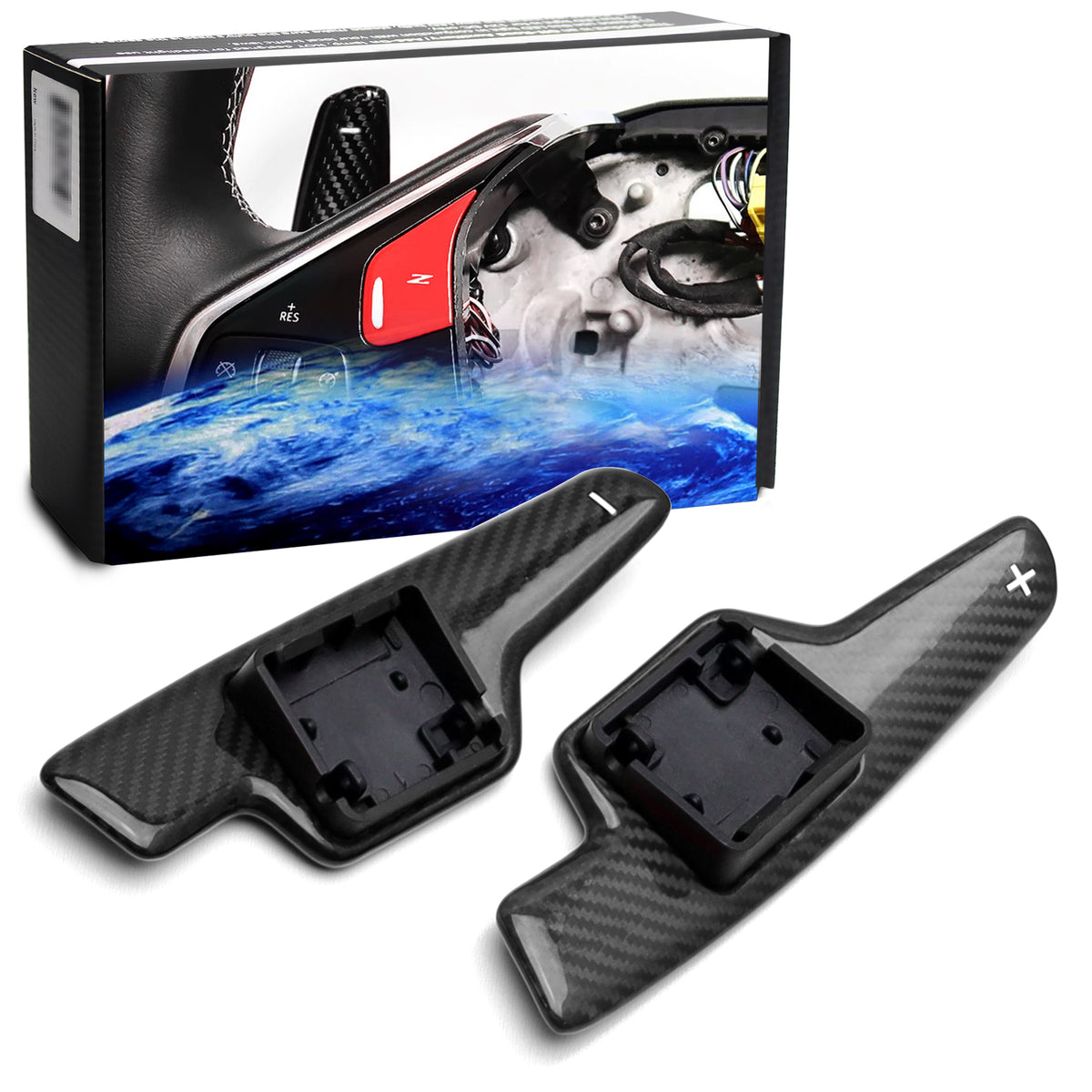 Gloss Black Real Carbon Fiber Paddle Shifter Replacement For 2020-up C ...