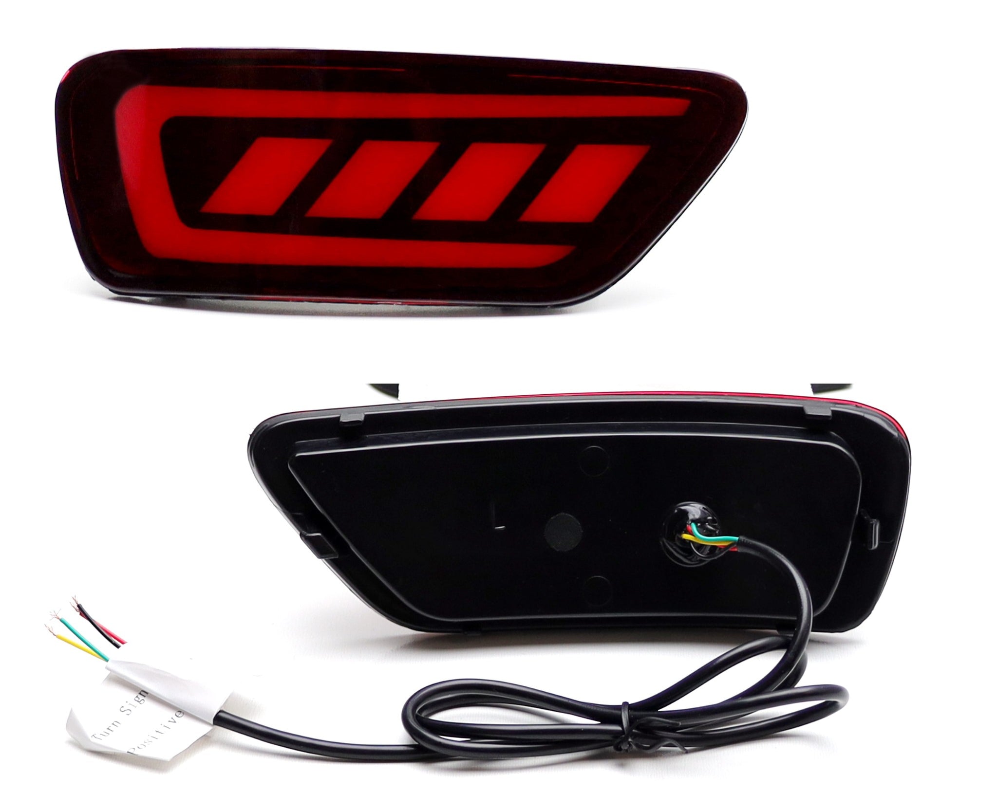 Dark Red Lens Full LED Rear Bumper Reflector Lights For Jeep WK2 Grand ...