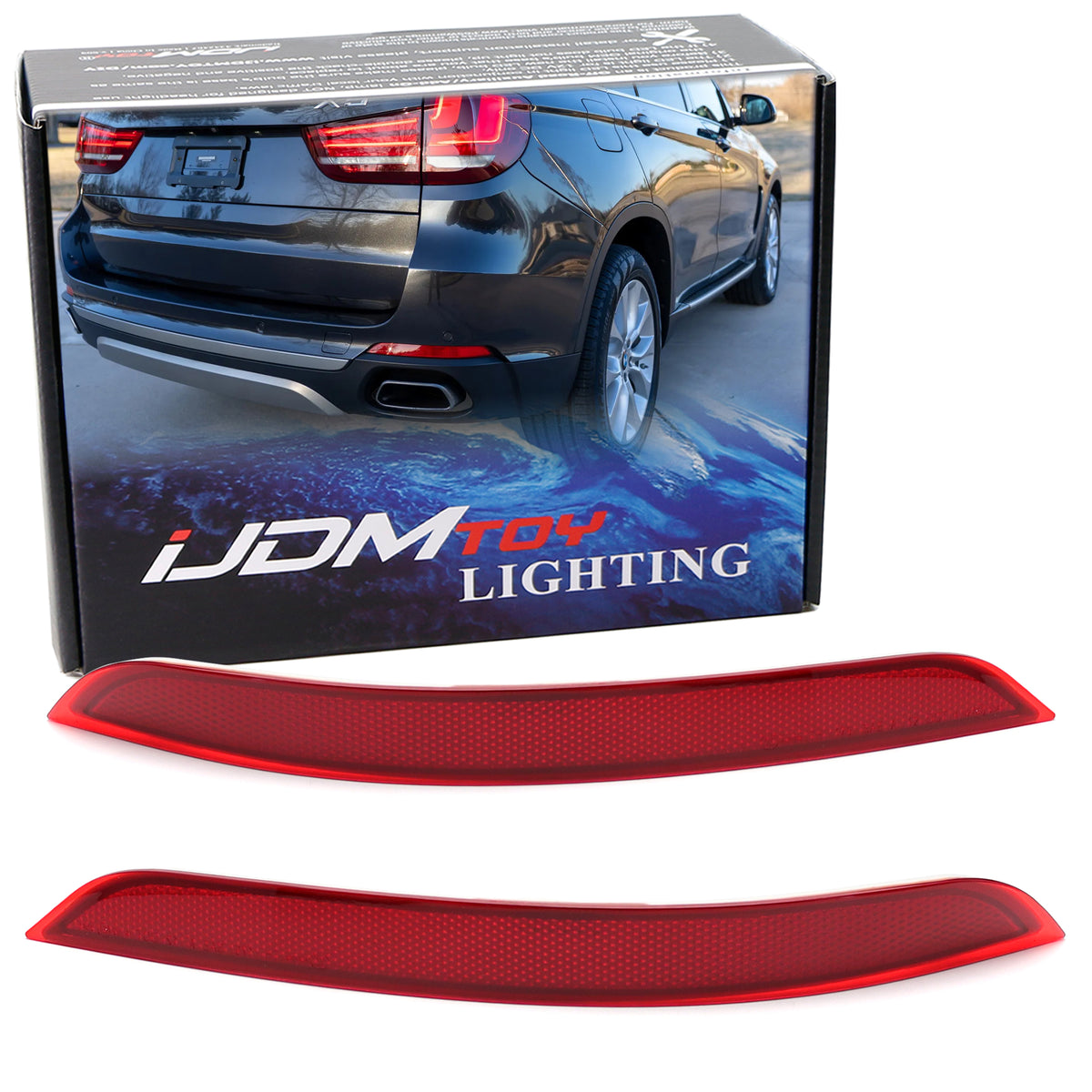 LH RH OE-Spec Rear Bumper Reflector Lenses For BMW 2014-19 F15 X5 Regu ...