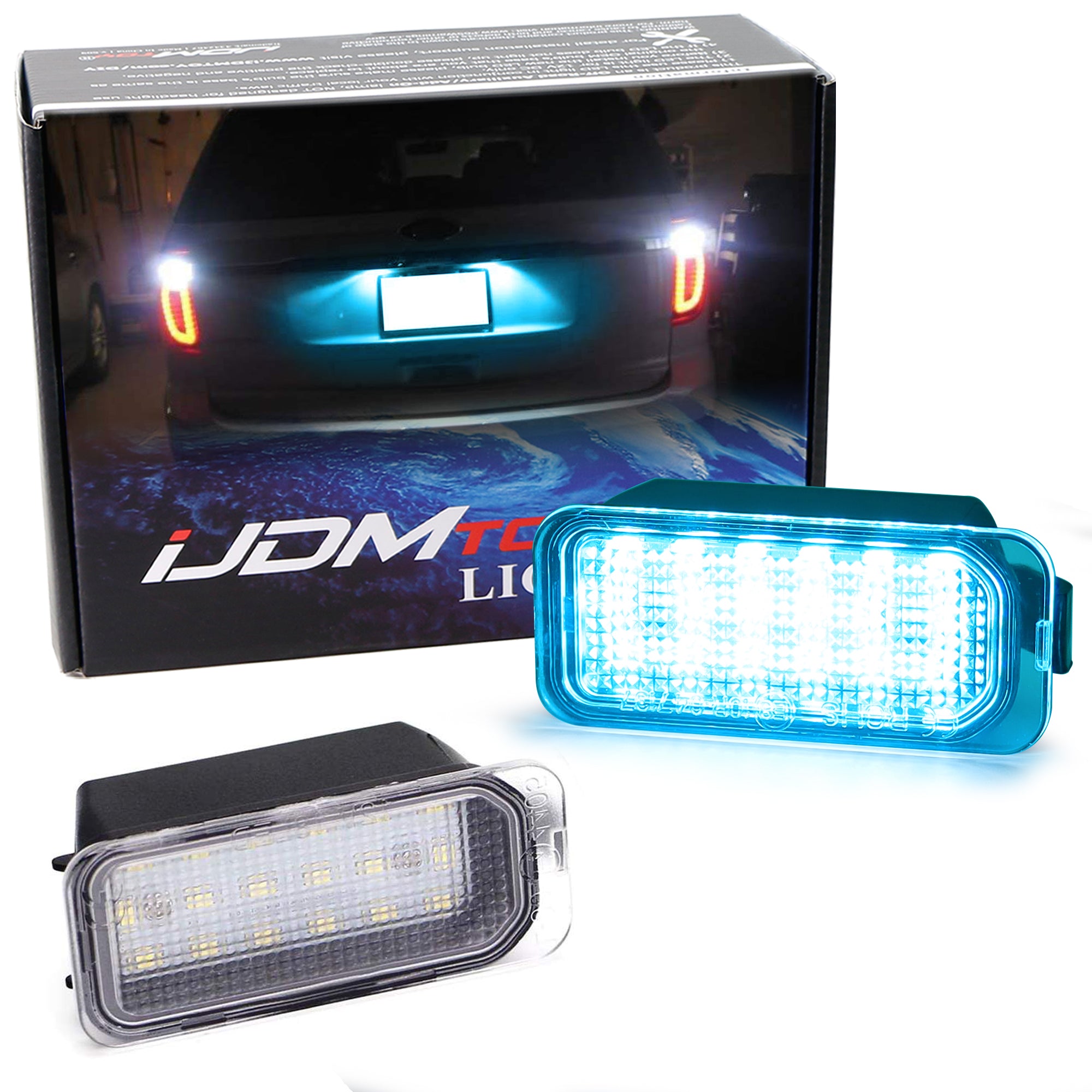 Ice Blue 18-SMD Full LED License Plate Light Kit For Jaguar XJ XF Ford ...