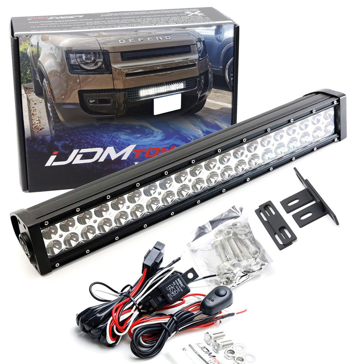 Behind Grille Mount 21" LED Light Bar Kit w/Bracket Relay For 2020-up ...