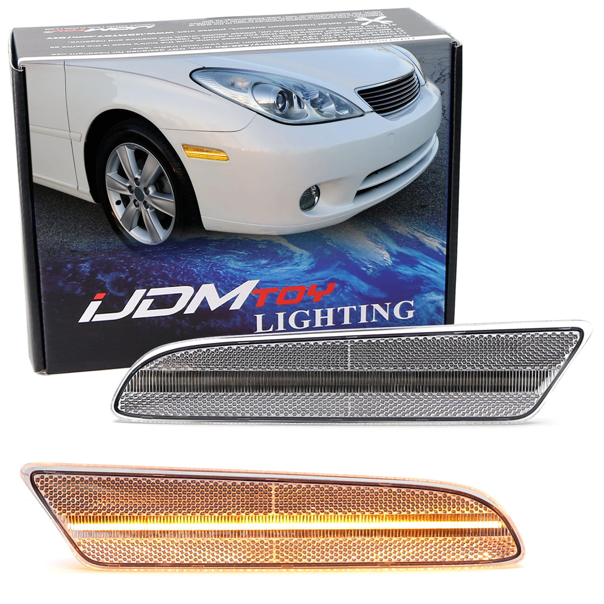 Clear Lens Amber Full LED Front Side Marker Lights For Lexus 2002-06 E ...