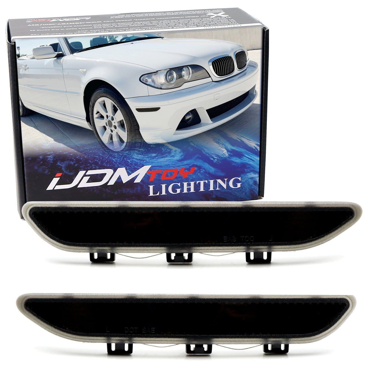 Euro Smoke Front Bumper Side Marker Reflex For BMW E46 2004-06 325CI 3 ...