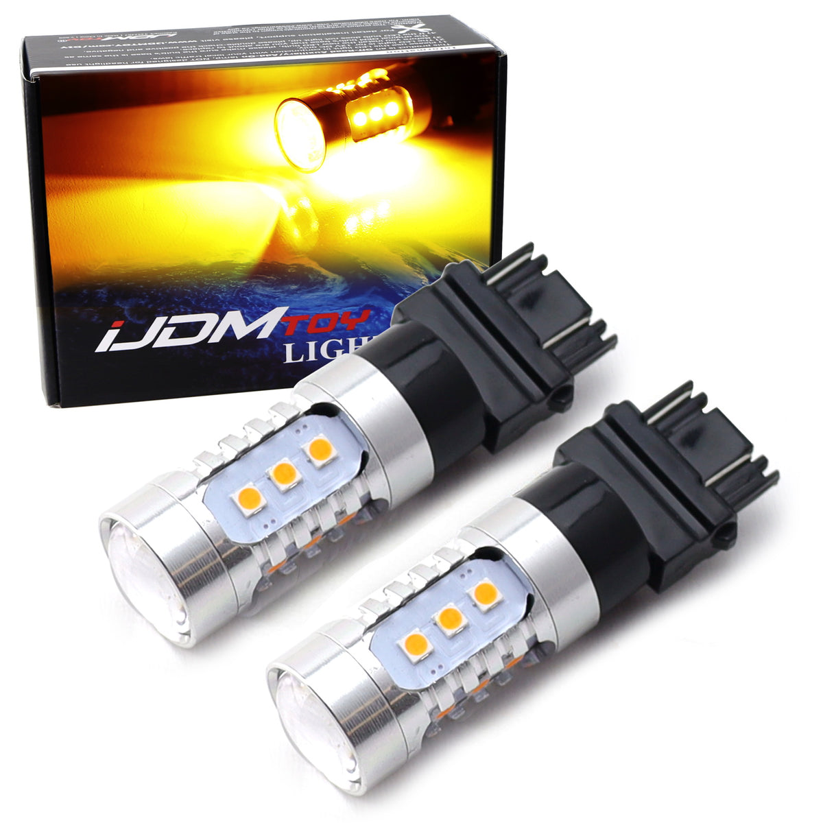 Amber Yellow 3157 T25 LED Replacement Bulbs Replace 3057 3156 3356 335 ...