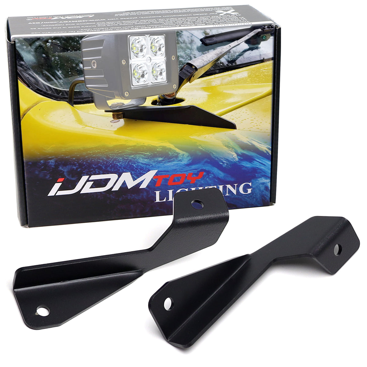 LED Ditch Light Hood Edge Low Profile Bracket Mounts For Toyota 1990-9 ...