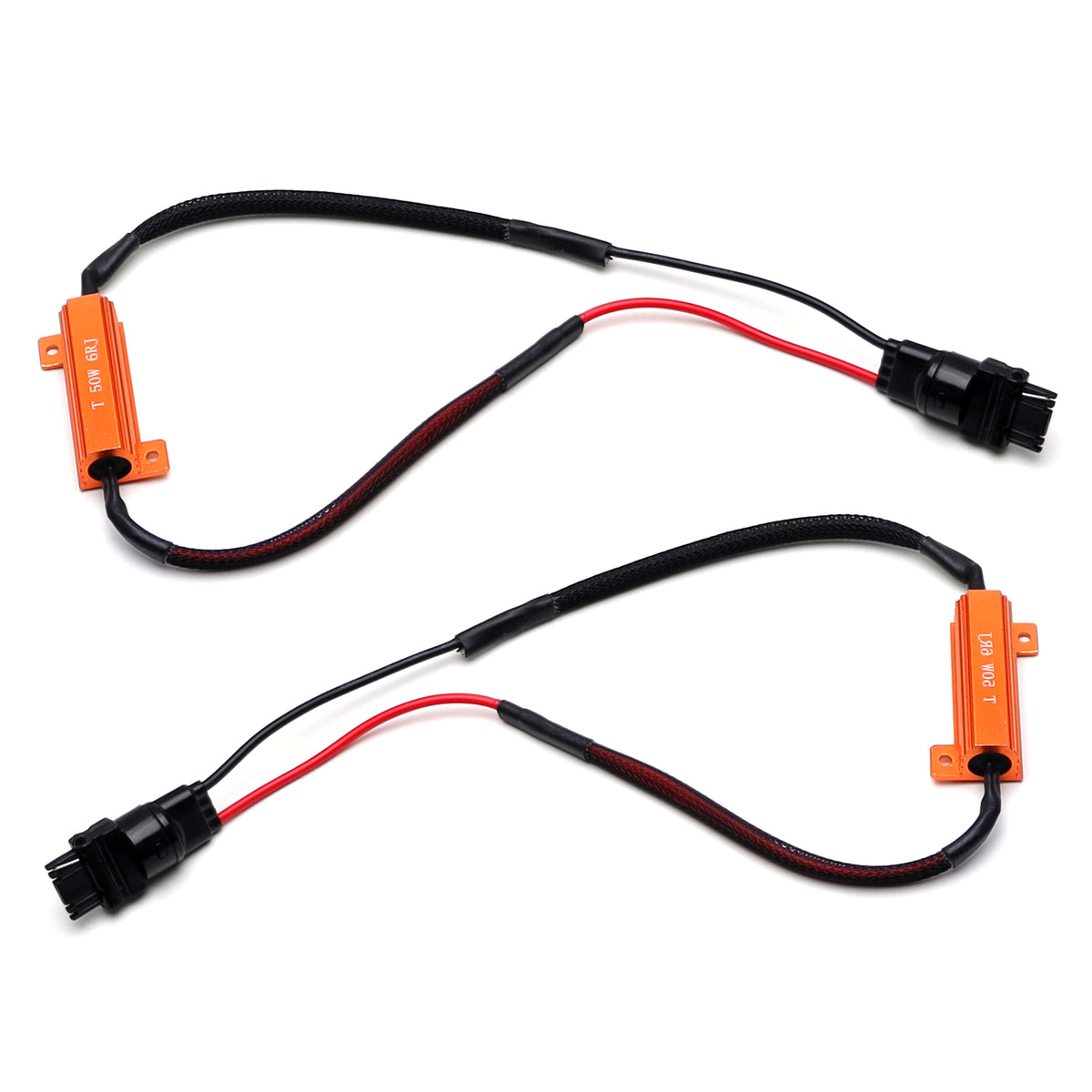 50W 6-Ohm Load Resistors w/ Inline 3156 Male Connectors For Turn Signa ...