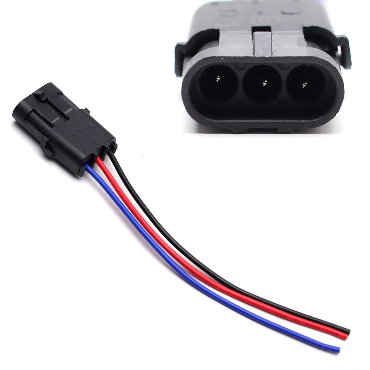 Male 3-Way Triple Cavity Shroud Fuel Pump Weather Proof Connector For ...
