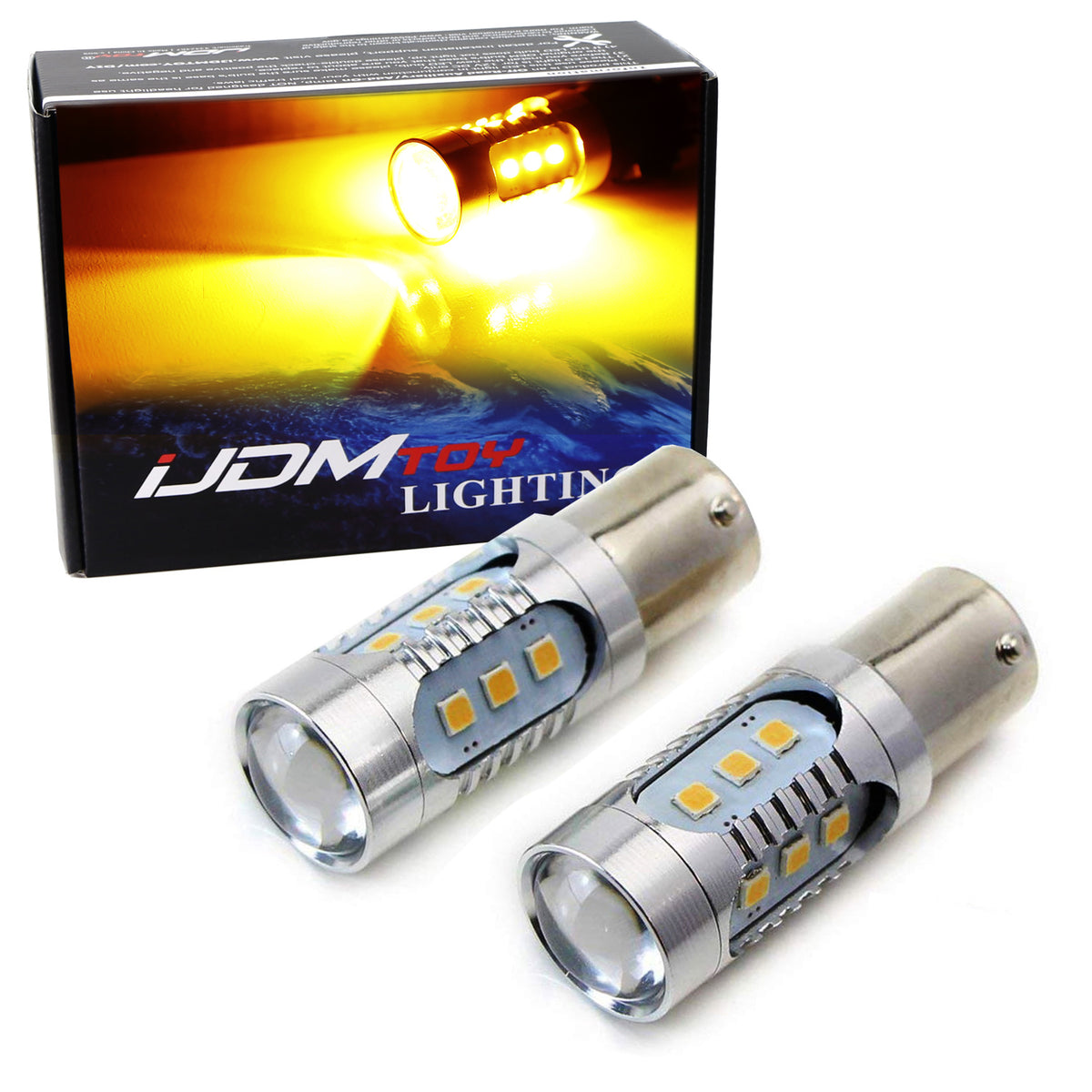 Amber Yellow 1157 BAY15d LED Replacement Bulbs, Replace 2057 2357 7528 ...