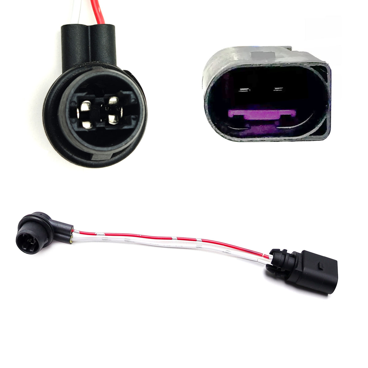 W16W Bulb Holder & Plug w/ 7" Wire For Audi 17-up Q7 Lower Bumper Tail ...