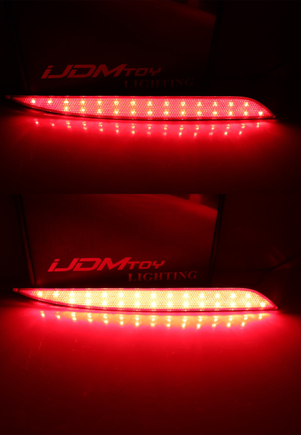 Dark Red Lens Full LED Rear Bumper Reflector Light Kit For Tesla 2020 ...