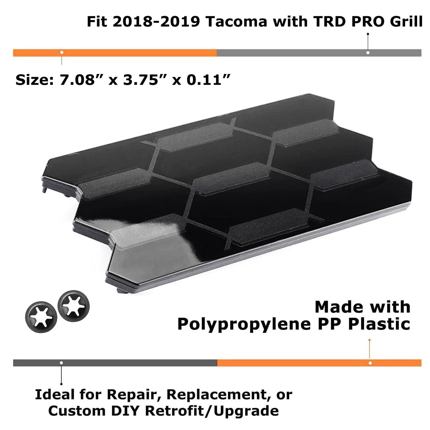 Grill Garnish Sensor Cover For 18-20 Toyota Tacoma TRD Pro TSS Radar 5 ...