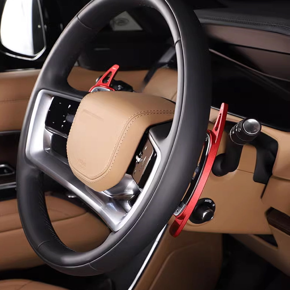 Red CNC Aluminum Larger Paddle Shifters For LR Defender Range Rover, N ...