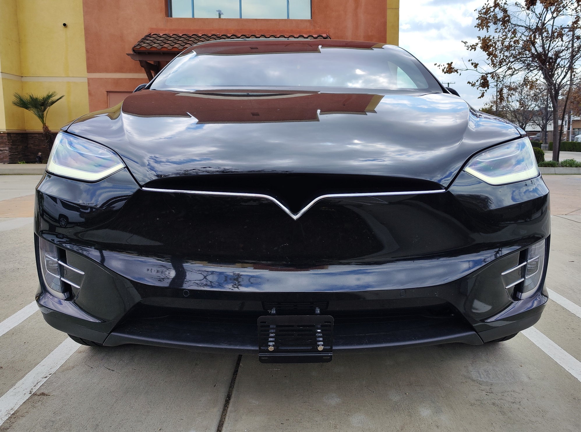 Front Lower Bumper Grille Mesh Mount License Plate Bracket For Tesla M ...
