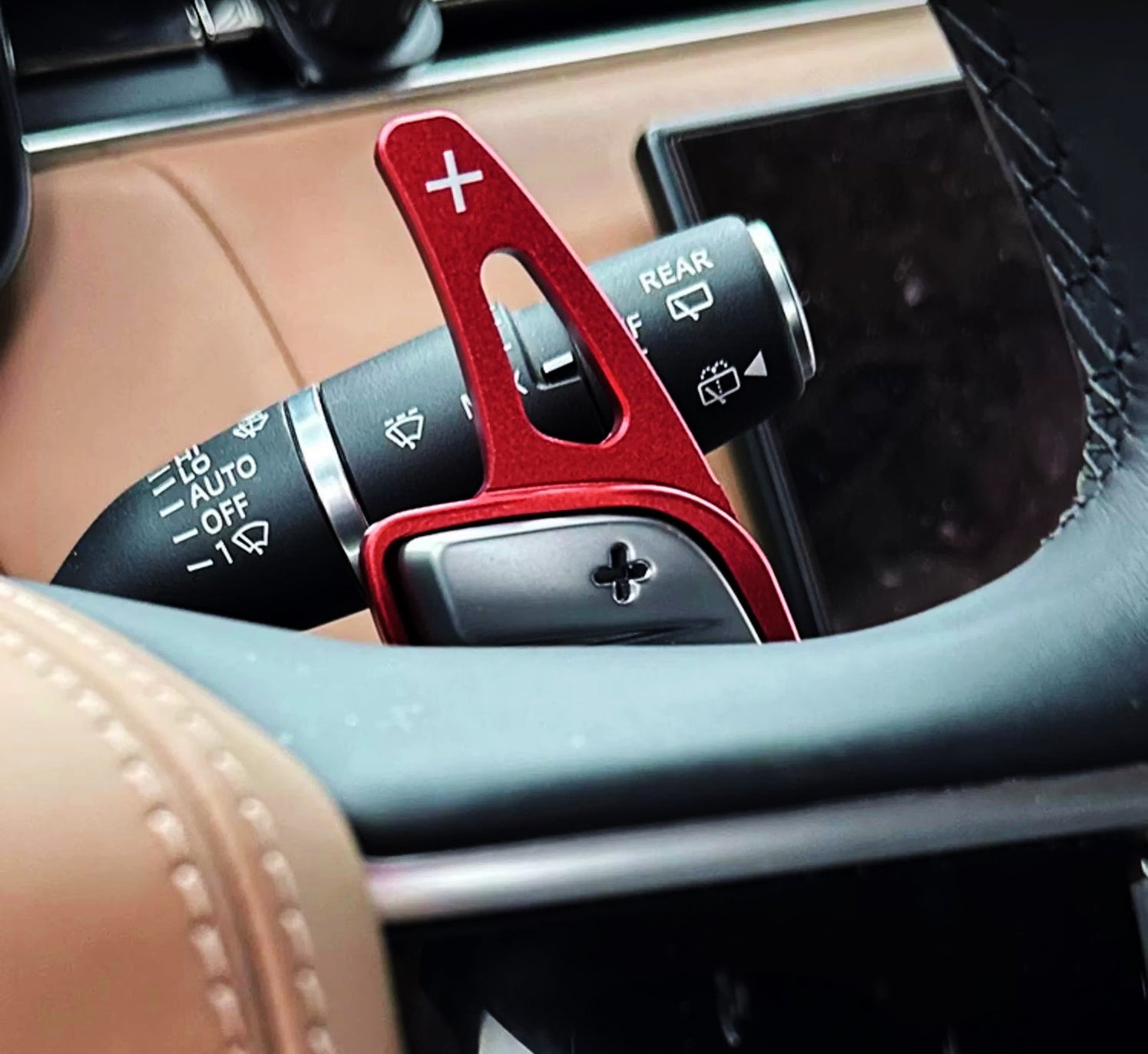 Red CNC Aluminum Larger Paddle Shifters For LR Defender Range Rover, N ...