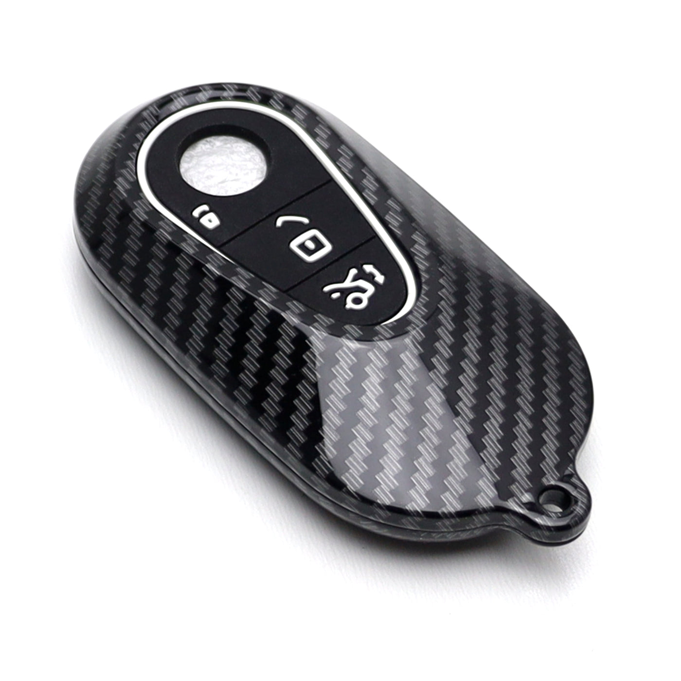 Black "Carbon" Key Fob Shell For Mercedes 22+ C E S EQS EQE Gen4 Oval ...