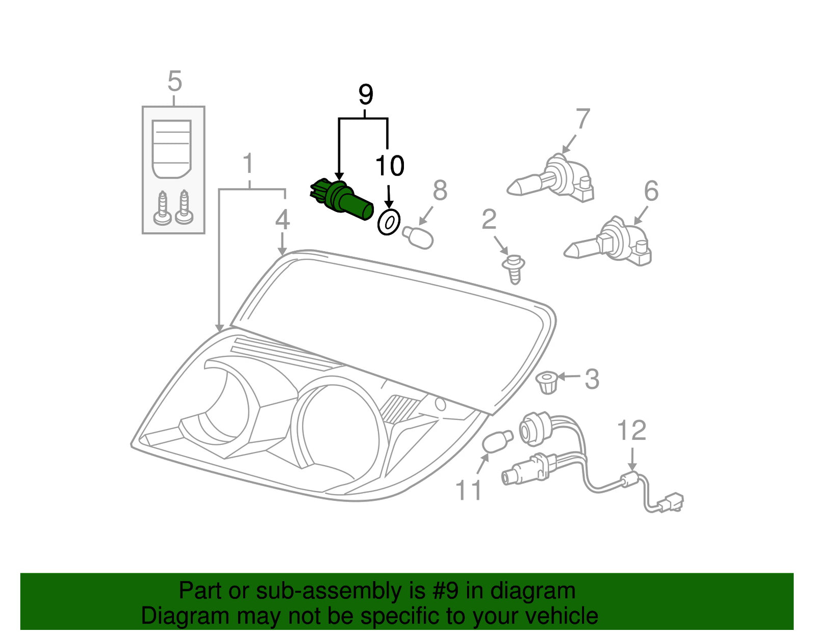 OE-Spec W5W 2825 Headlamp Signal, Parking Light Adapter Sockets For Le ...