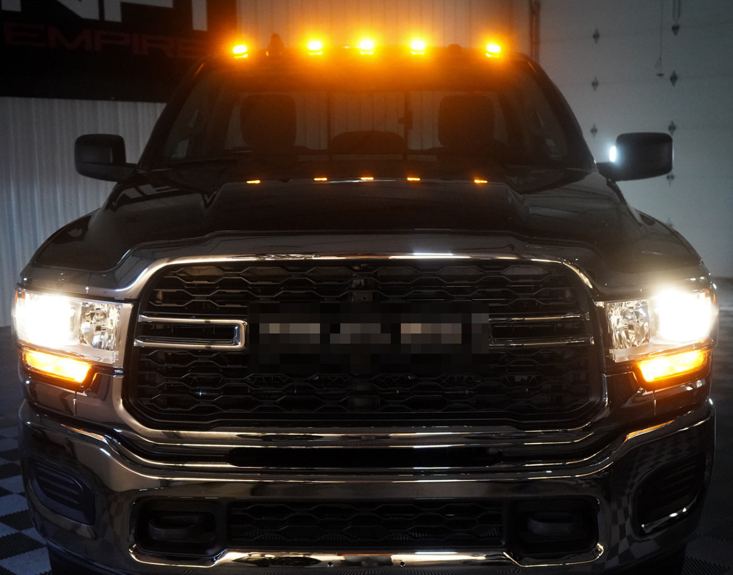 5pc Smoked Lens Amber Full LED Cab Roof Marker Light Kit For Dodge 201 ...