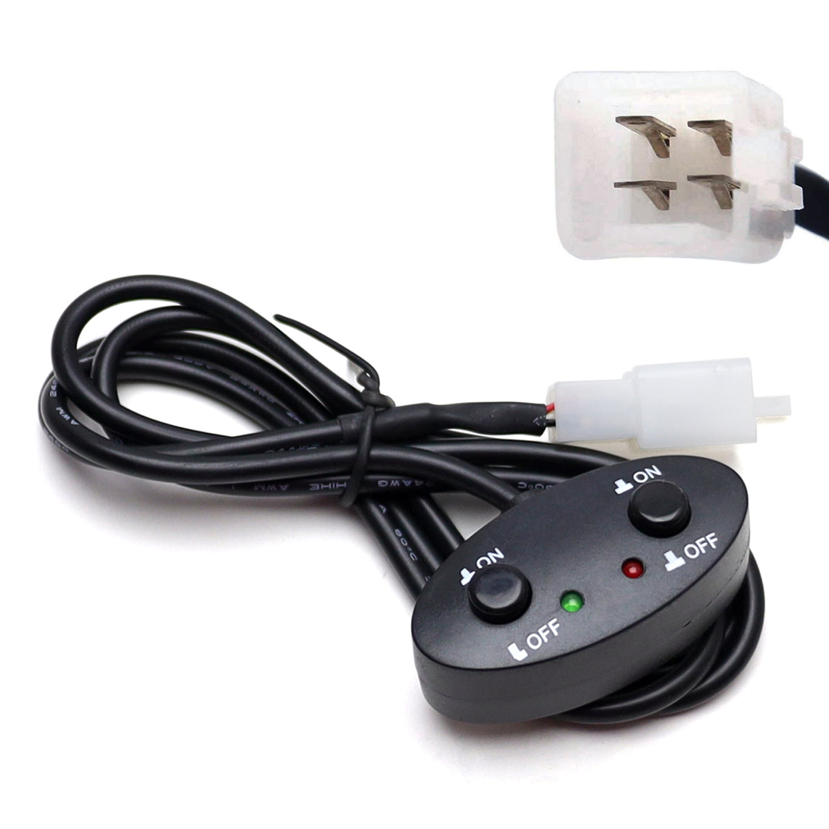 (1) Oval Shape 12V Push Button Dual Switch with Red LED Indicator Ligh ...