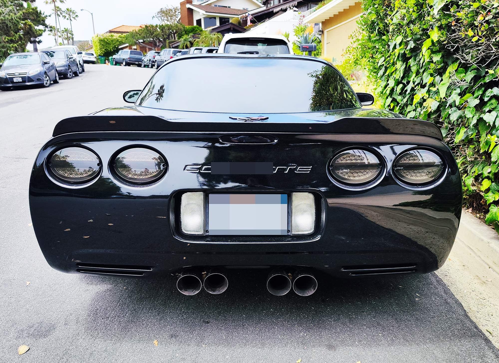 Smoke Lens Full LED Halo/Laser Tail Lights w/Hyper Flash Bypass For C5 ...