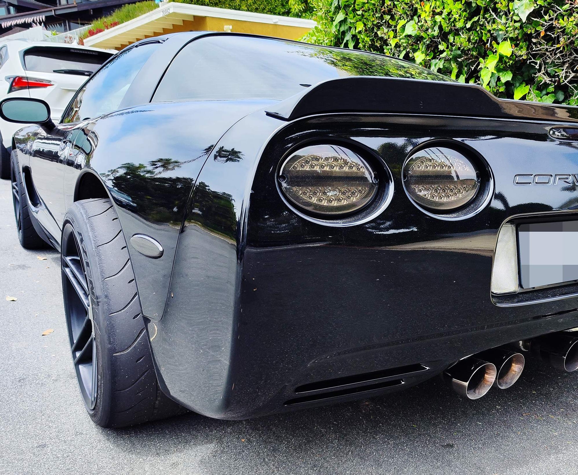 Smoke Lens Full LED Halo/Laser Tail Lights w/Hyper Flash Bypass For C5 ...