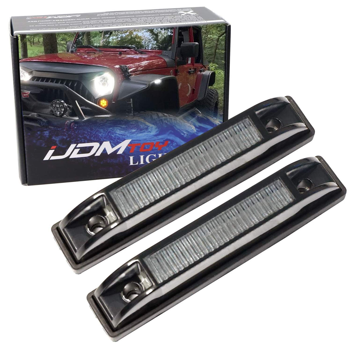 Smoked 6-LED White Fender Flare Side Marker Lamps For Jeep Wrangler TJ ...
