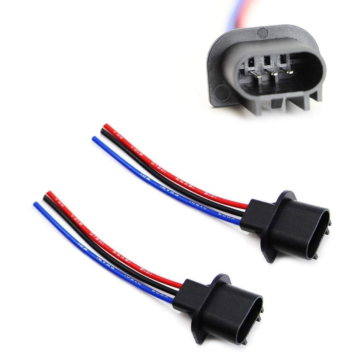 (2) 8" H13/9008 3-Way Male Adapter Pigtails Good For Light Conversion ...