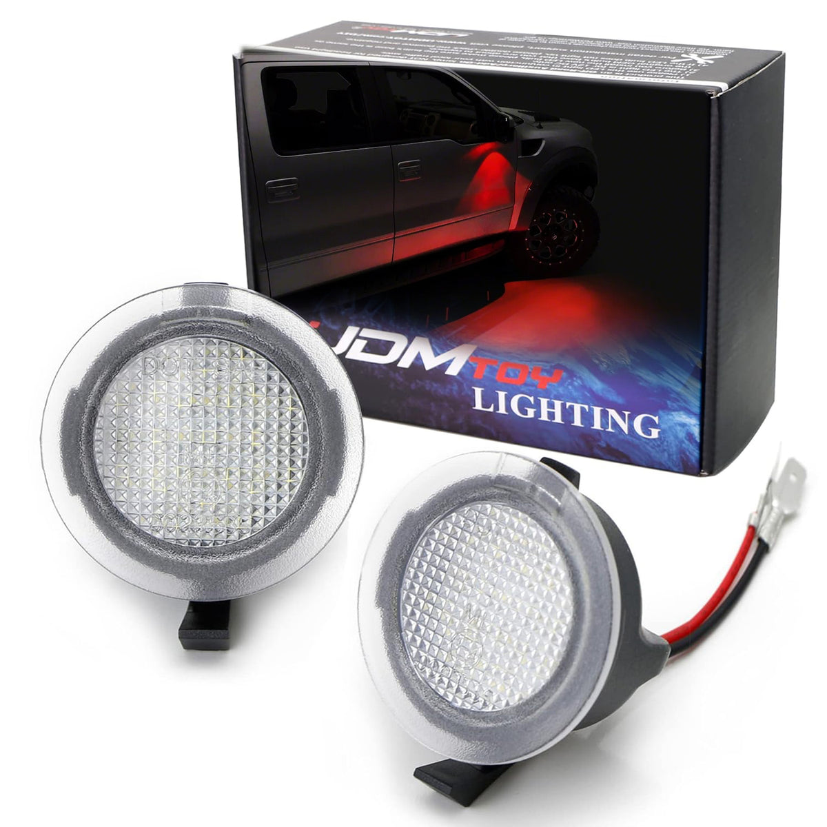 Red LED Under Mirror Puddle Lights For Ford F150 Raptor Edge Flex Taur ...