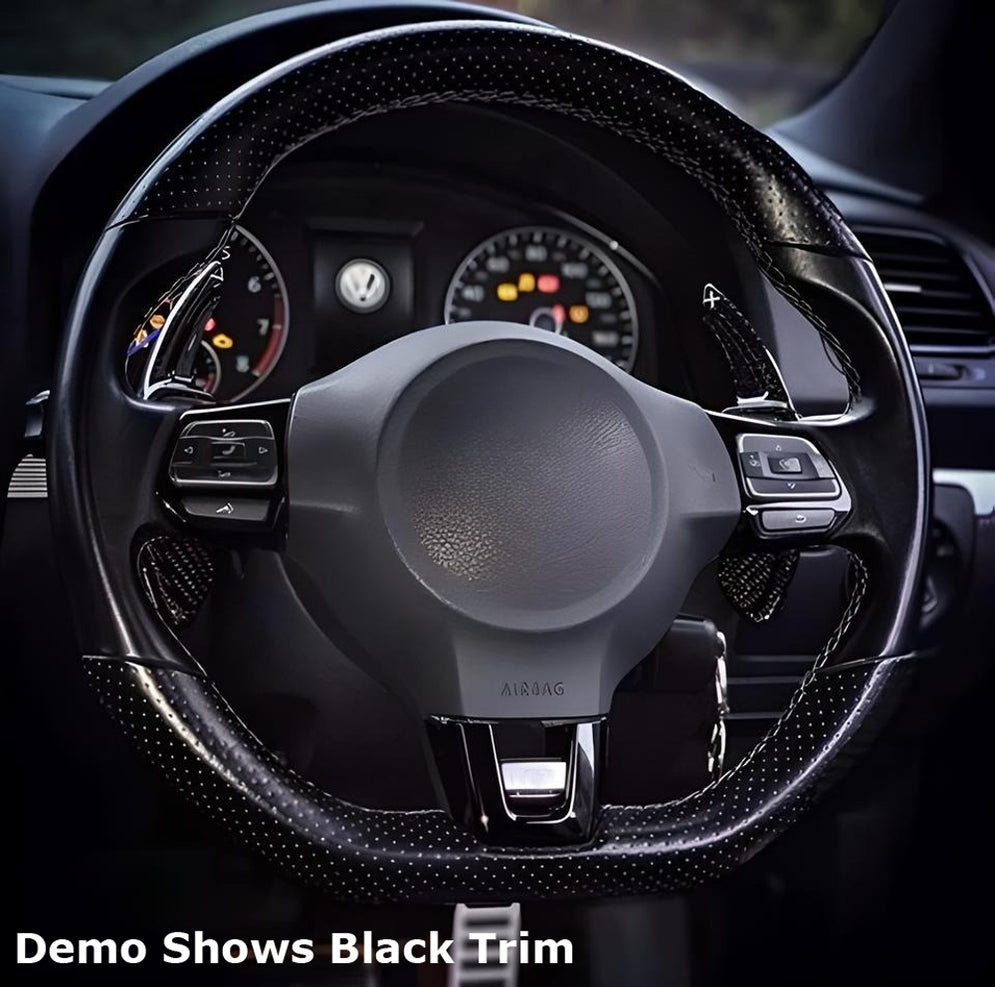 "Forged Carbon" Large Steering Wheel Paddle Shifters For VW MK6 Golf G ...