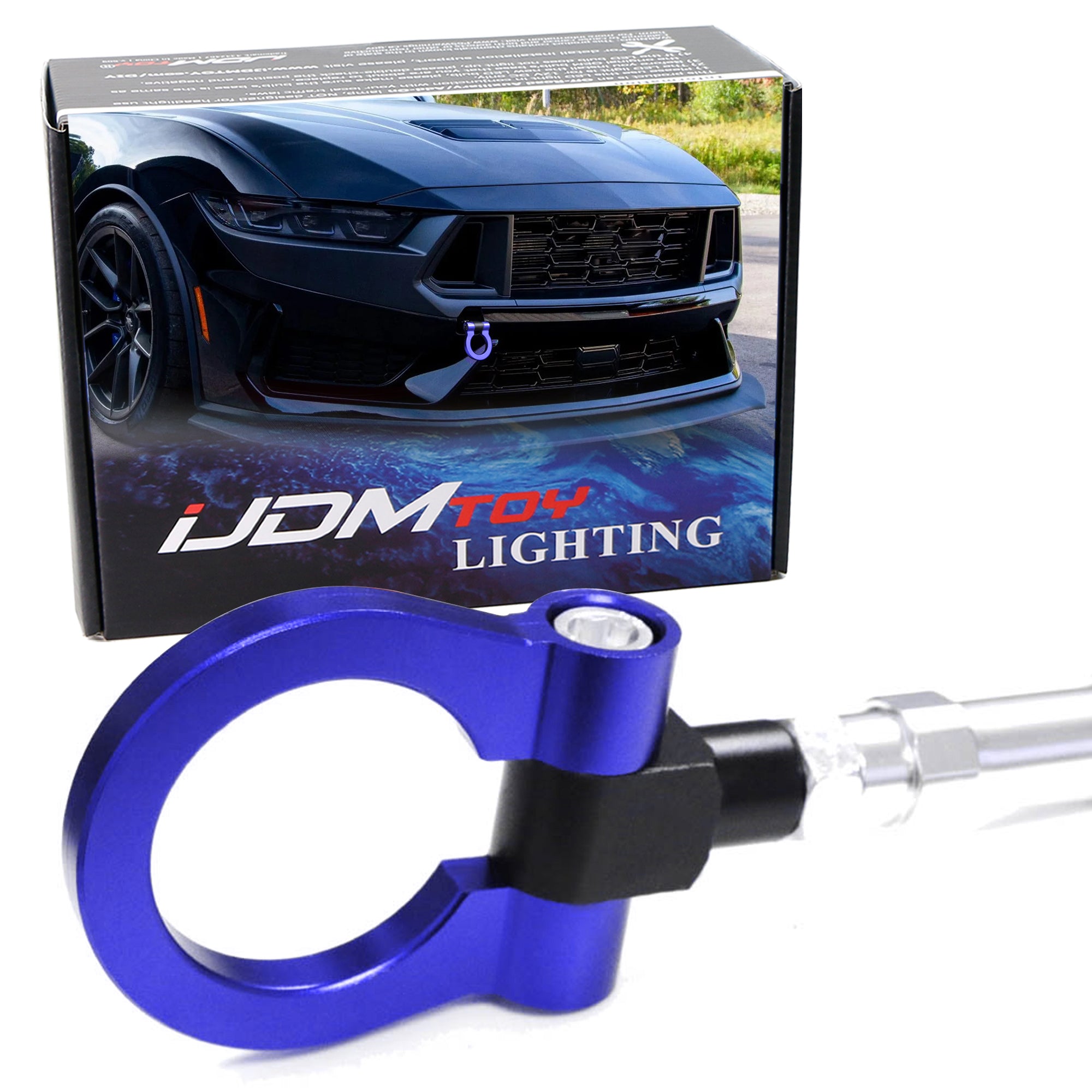 Blue Track Racing Style Tow Hook Ring For 2024-up Ford Mustang Dark Ho ...