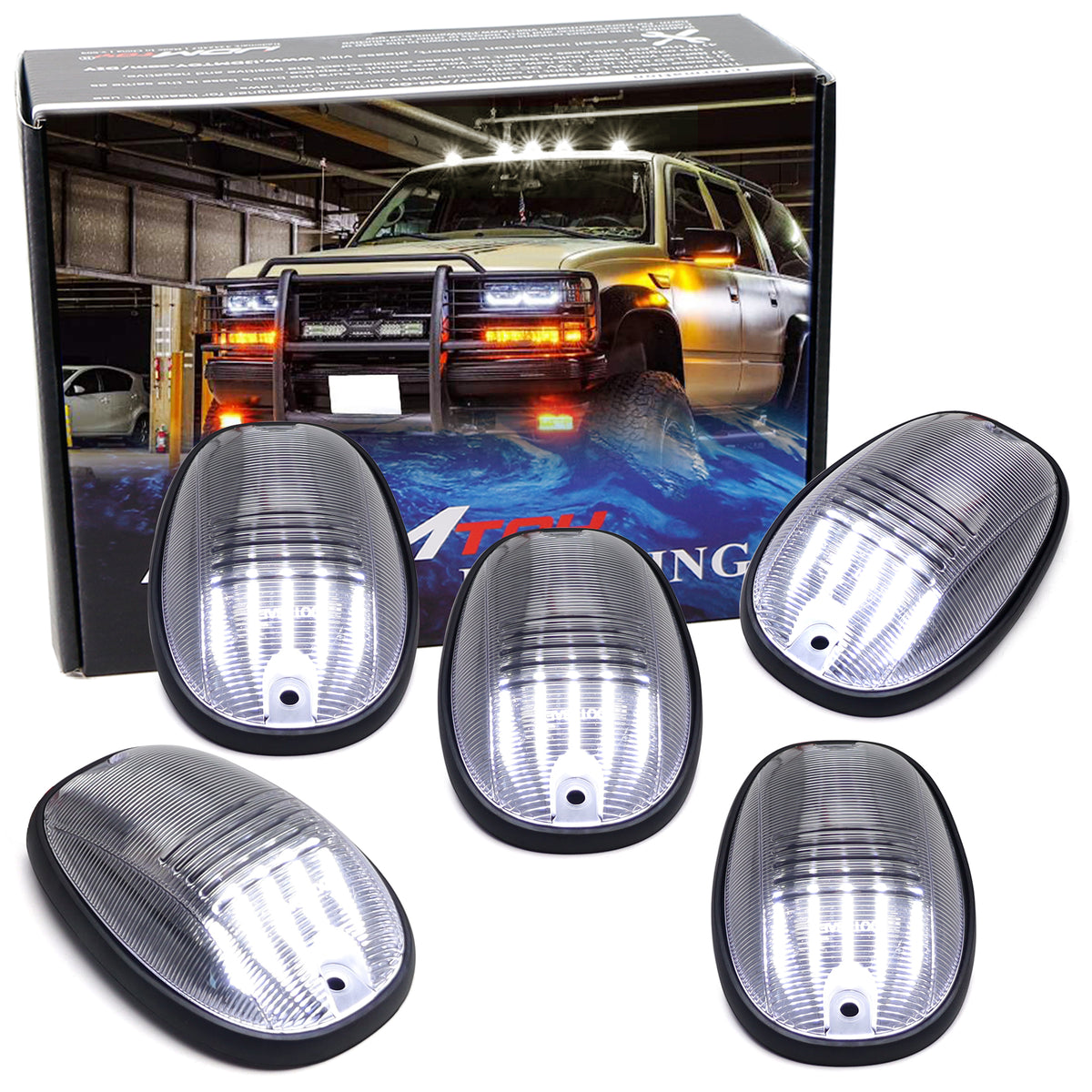Clear Lens White Full LED Cab Roof Lamps For Chevy/GMC C/K Series 1500 ...