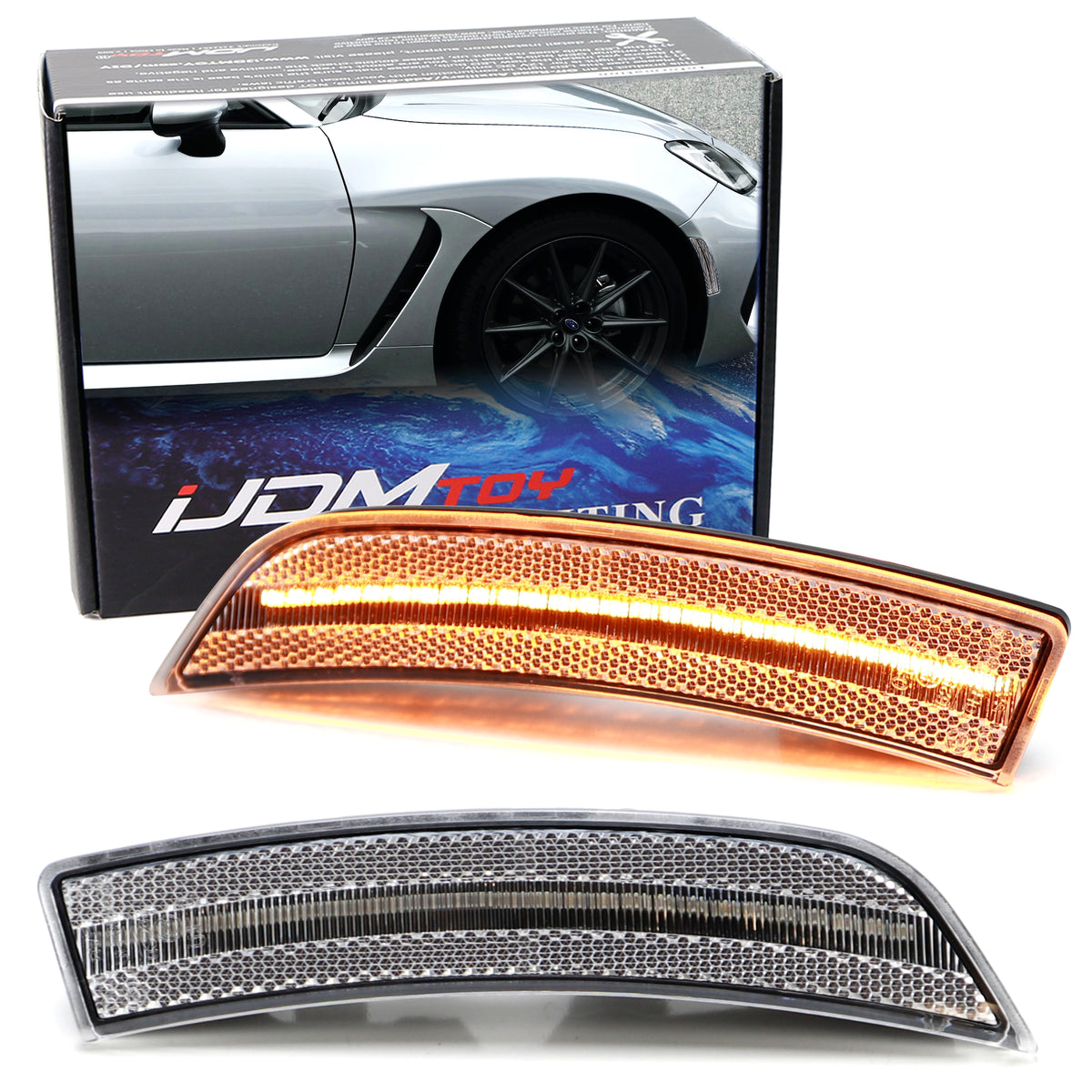 JDM Clear Lens Amber Full LED Side Marker Lights For 22+ Subaru BRZ To ...
