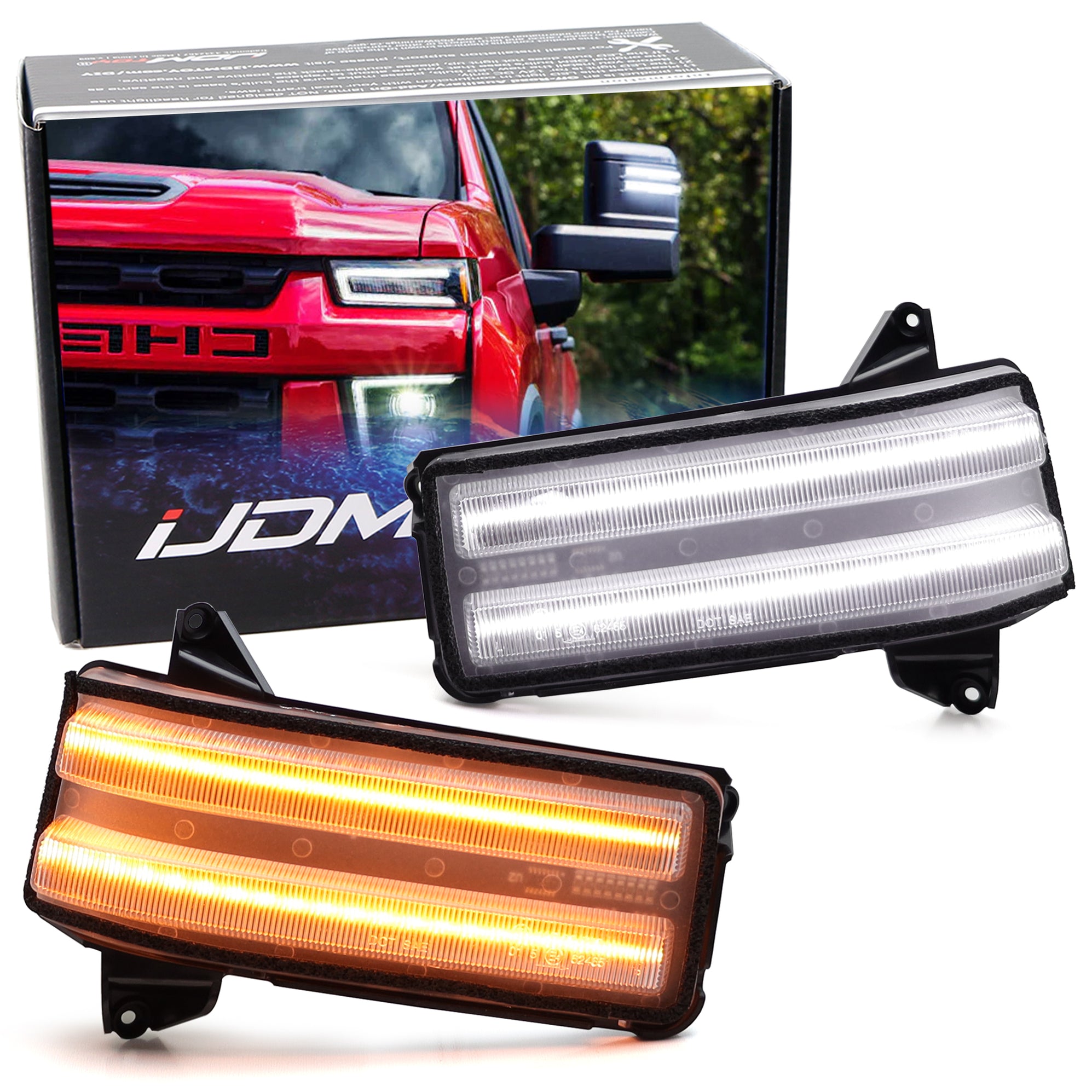 Clear Switchback/Sequential LED Side Mirror Lights For 20-up Chevy GMC ...