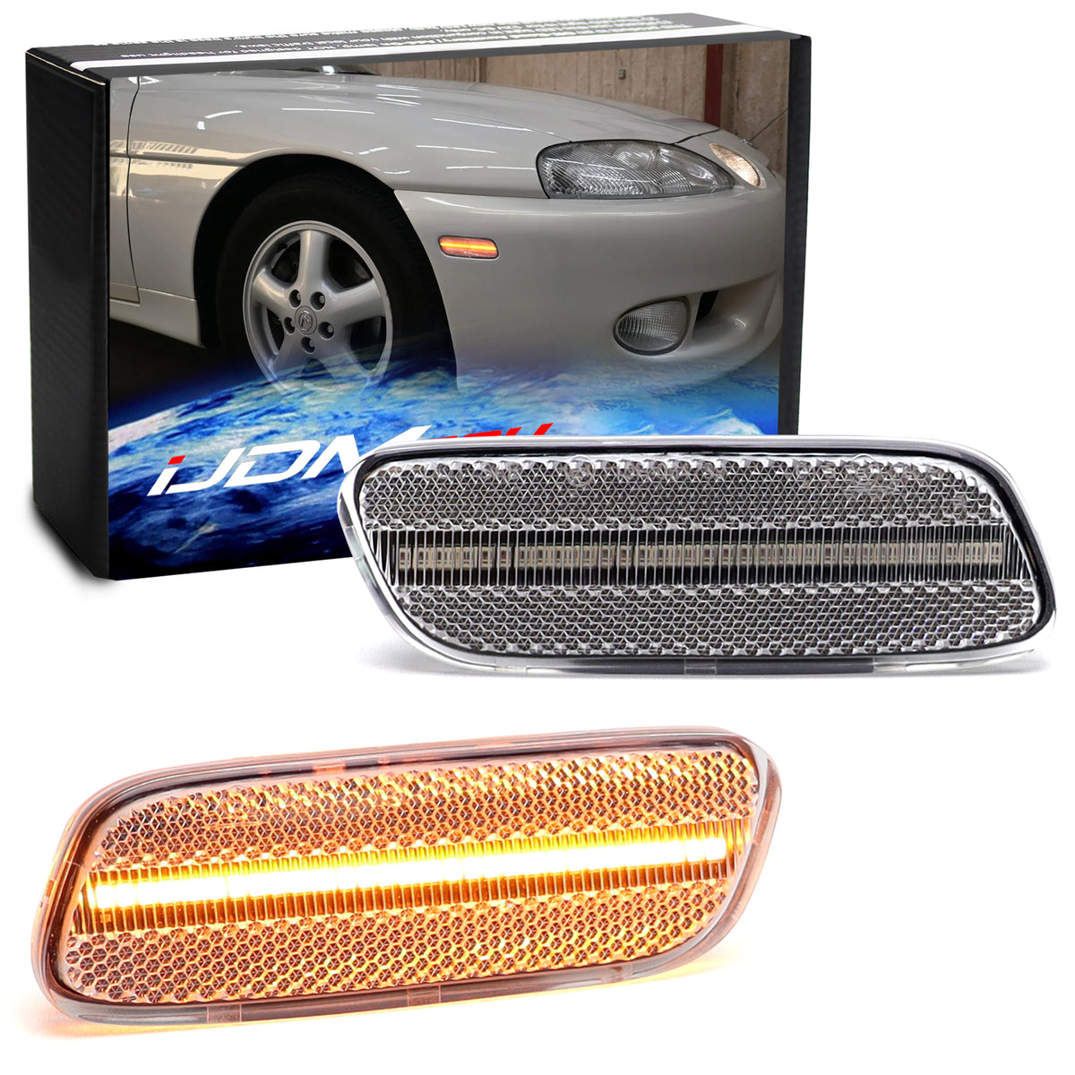 Clear Lens Amber Full LED Side Marker Light Kit For Lexus 1992-2000 SC ...