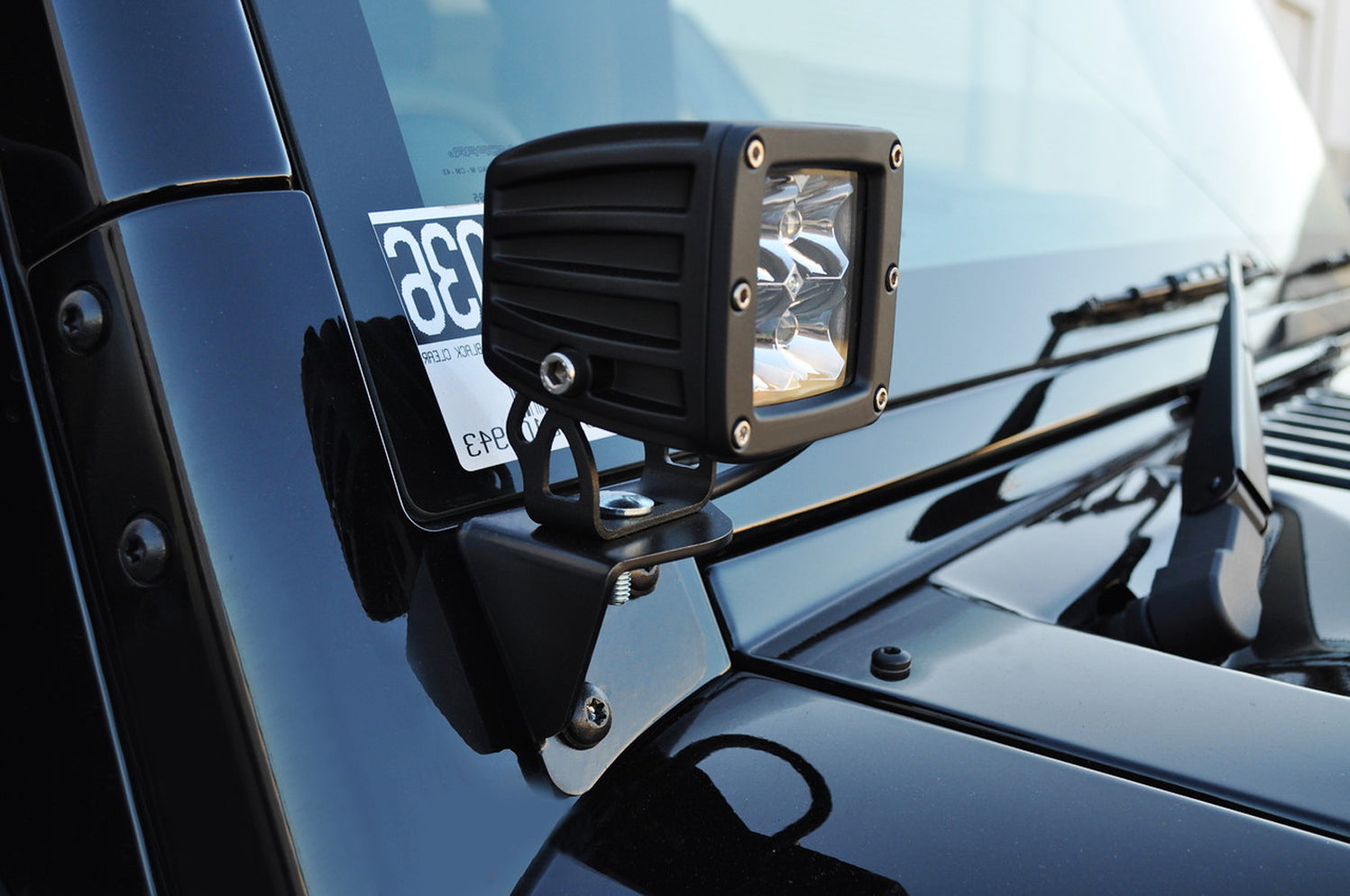 Front Windshield A-Pillar Mount LED Ditch Light Bracket For Jeep Wrang ...