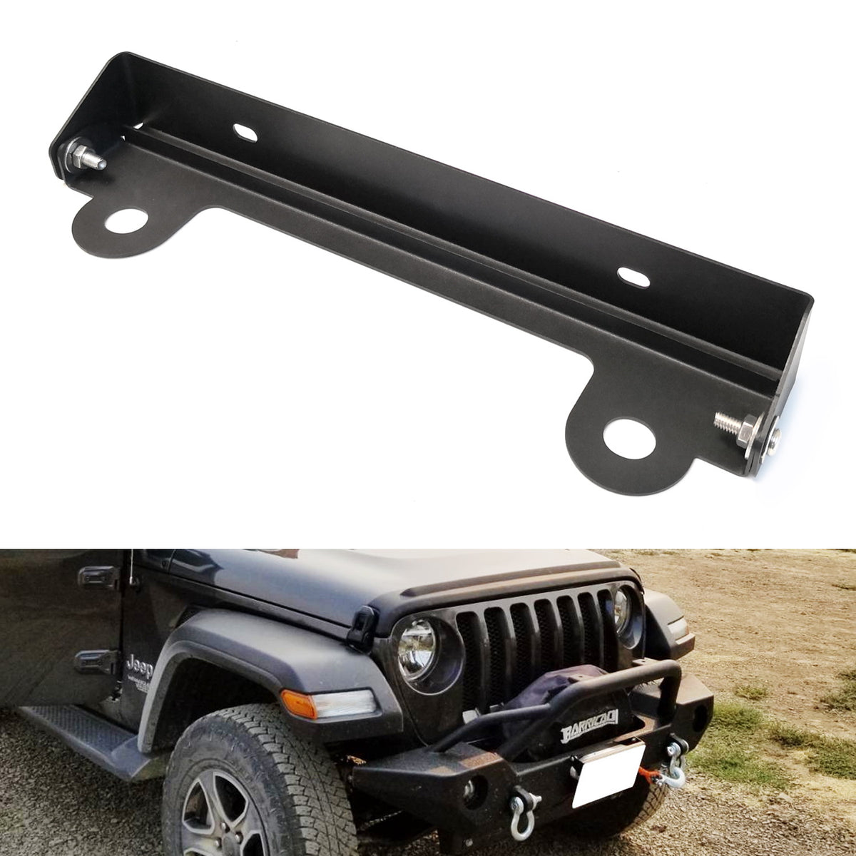 Winch Roller Fairlead Hinge Mount License Plate Bracket Holder For Jee ...