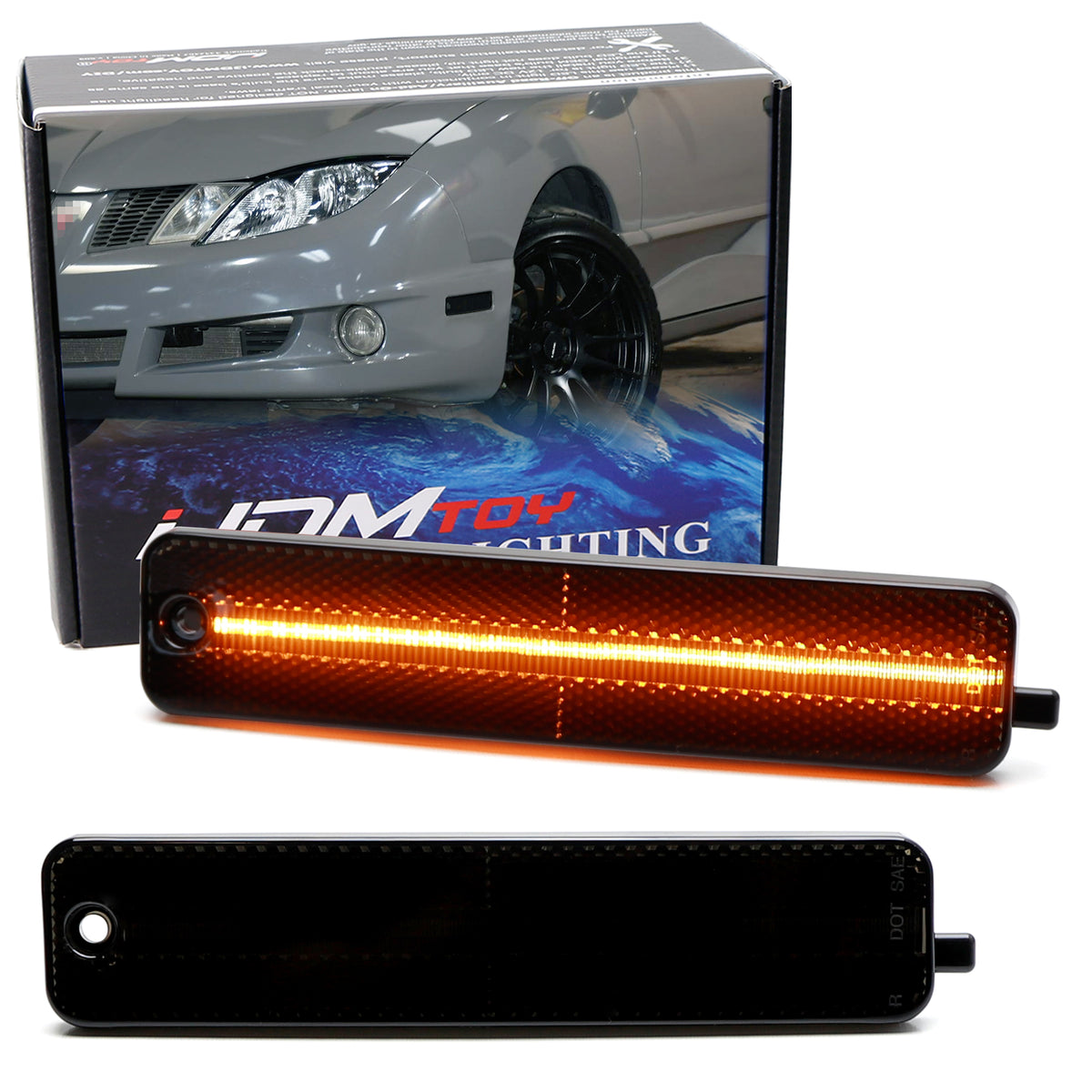Smoked Lens Amber Full LED Strip Front Side Marker Light Kit For Ponti — iJDMTOY.com