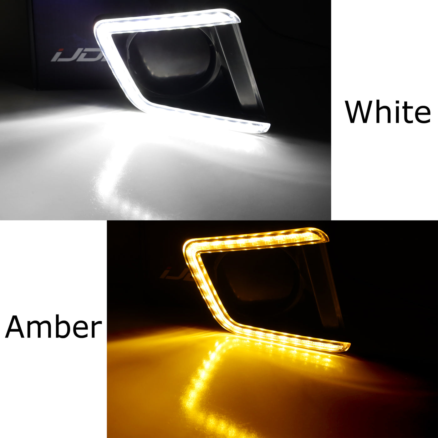 White/Amber Switchback LED Fog Bezel Daylight DRL Kit For Toyota 2014 ...