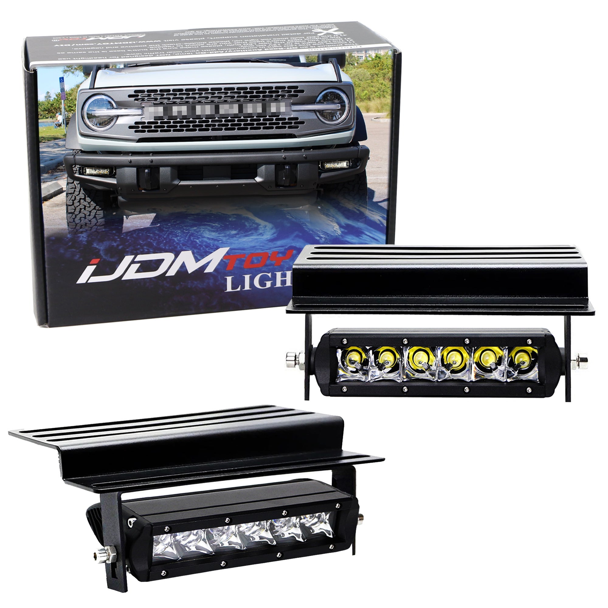 Modular Bumper Mount 6" Mini-SR LED Light Bars w/ Relay Brackets For F ...
