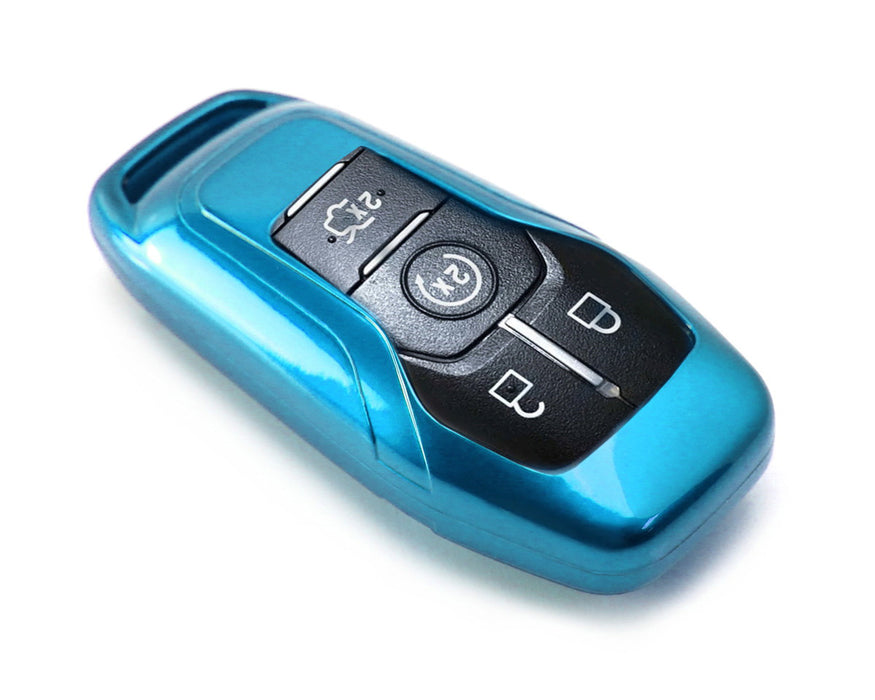 Ford 5 Button Key Fob Cover Glossy Black Smart Key Fob Shell Cover For ...