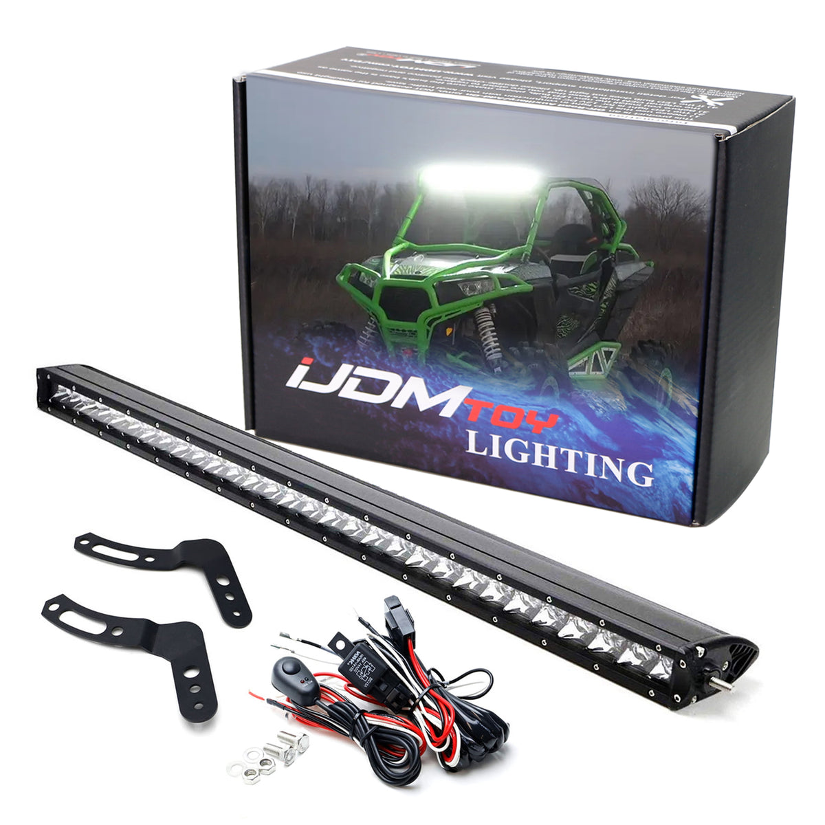 Front Rollbar Mount 30" LED Light Bar Kit w/ Bracket Relay For 11-18 P ...