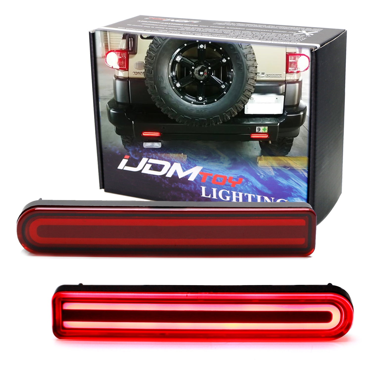 Dark Red Lens Full LED Lower Bumper Reflector Lights For 07-14 Toyota ...