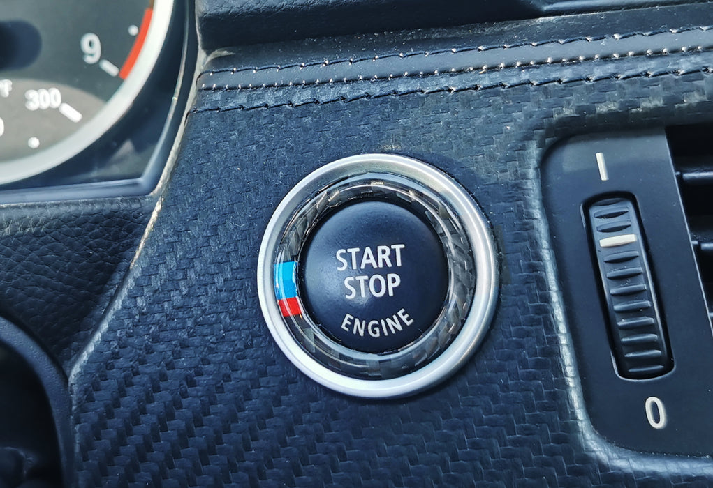 Engine Start Button Carbon Fiber Start Stop Button Trim Cover For ...