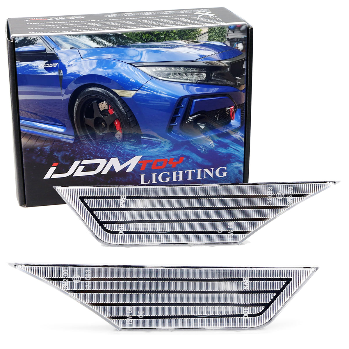 OE-Spec Clear Frosted White Front Side Marker Lens Housings For GenX H ...