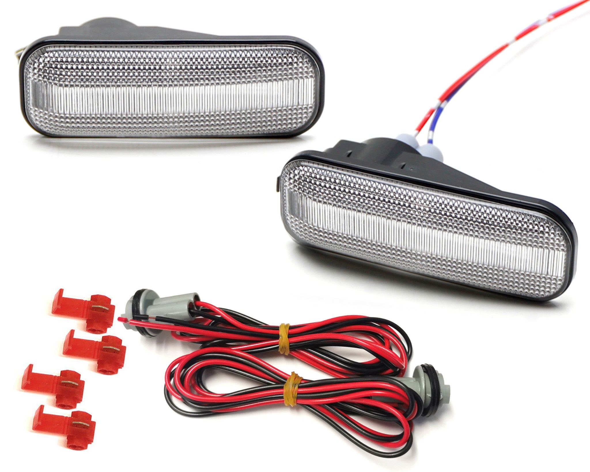 JDM-Spec Clear Amber LED Fender Side Marker w/ Wires For 1996-01 Civic ...