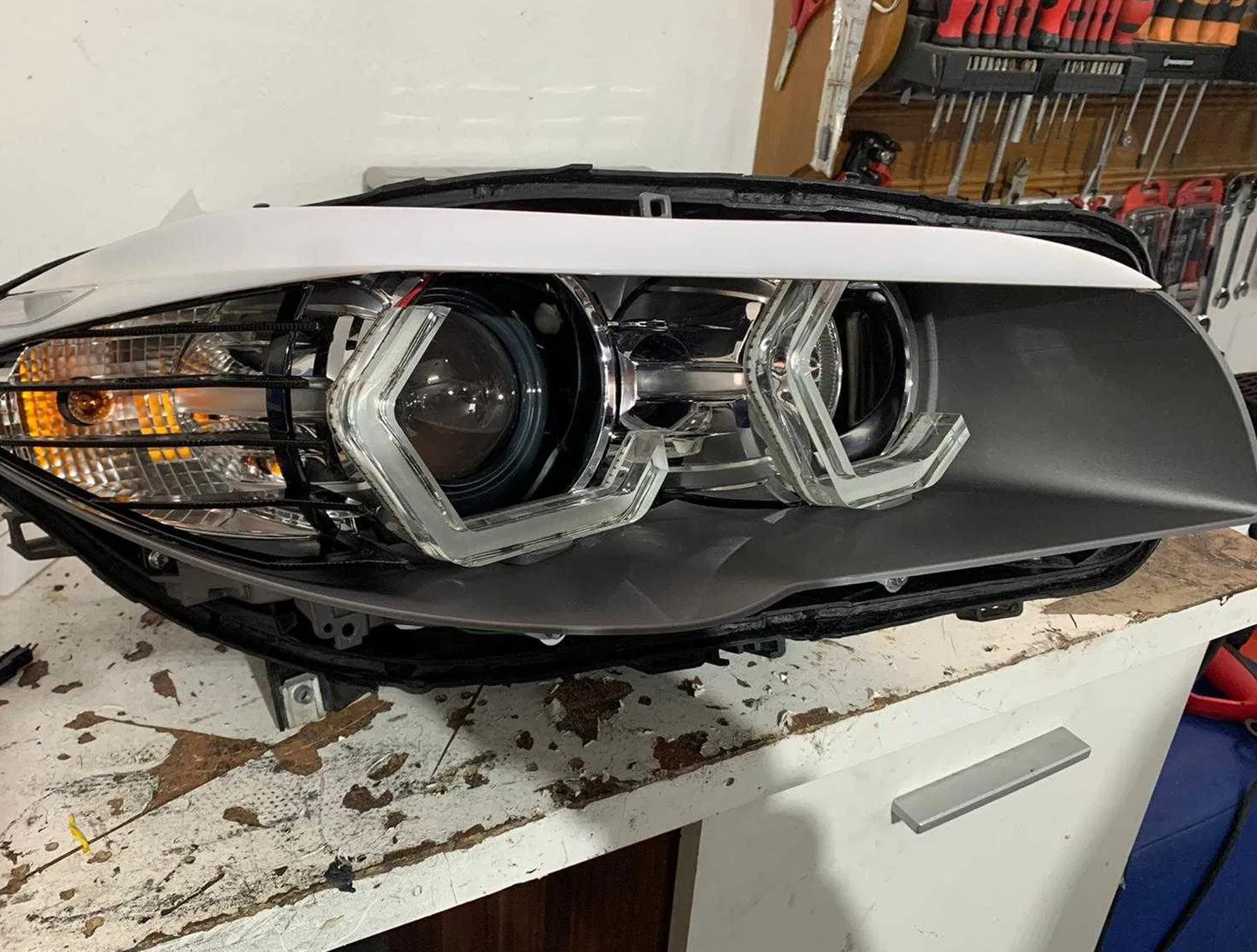 4pc M-Stye Acrylic LED Headlight Halos For BMW 4 Series OEM LED/Xenon ...