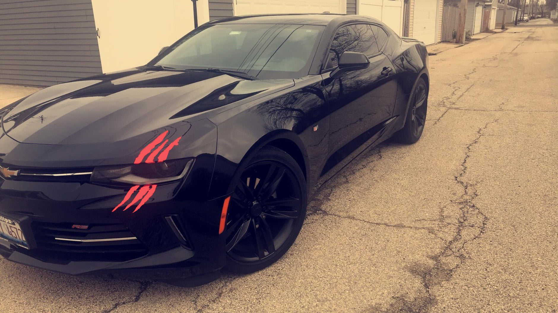 Red Eye Scar Mark Scratch Shape Decals For Car Headlight Headlamp Deco ...