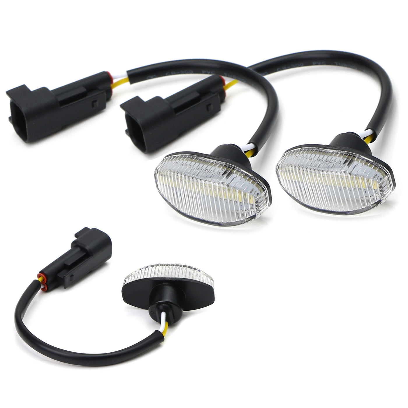 Clear Lens Amber Full LED Front Fender Flare Side Markers For 10-14 Fo ...