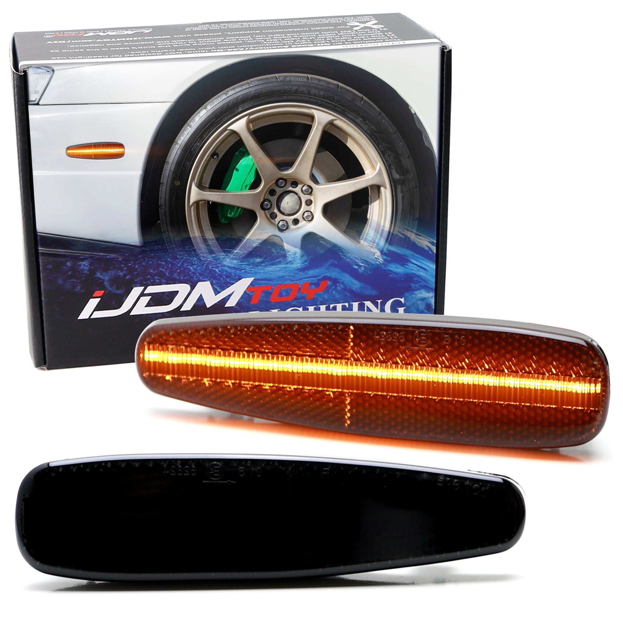 JDM Smoke Amber Full LED Strip Front Side Marker For Nissan Silvia S14 ...